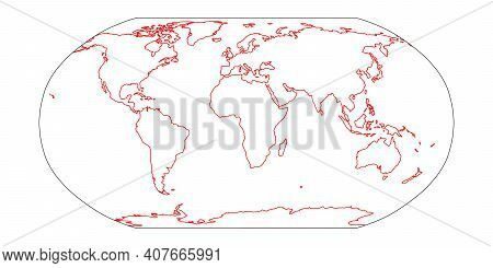Outline Map World. Vector & Photo (Free Trial) | Bigstock