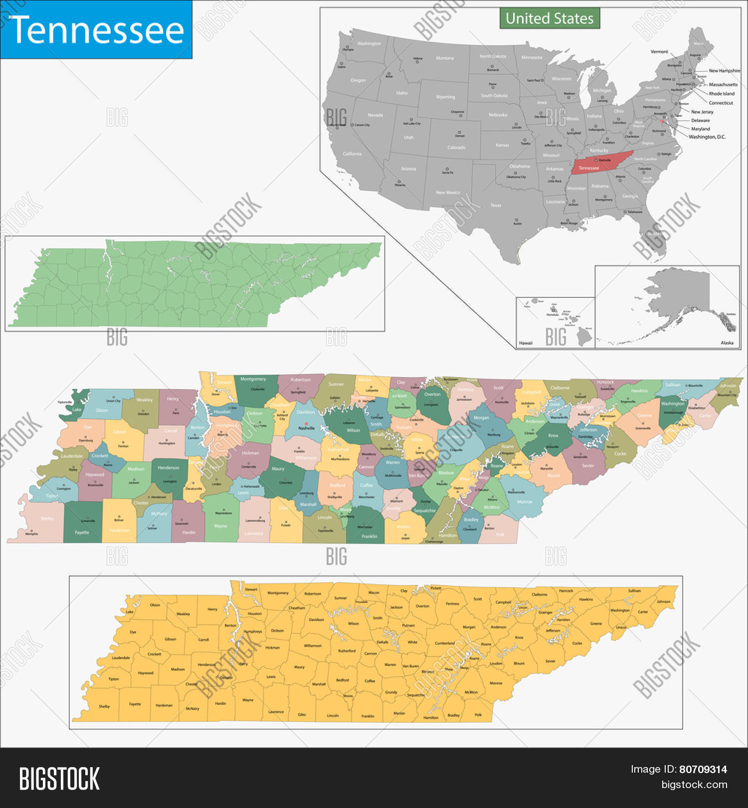 Map Tennessee State Image & Photo (Free Trial) | Bigstock