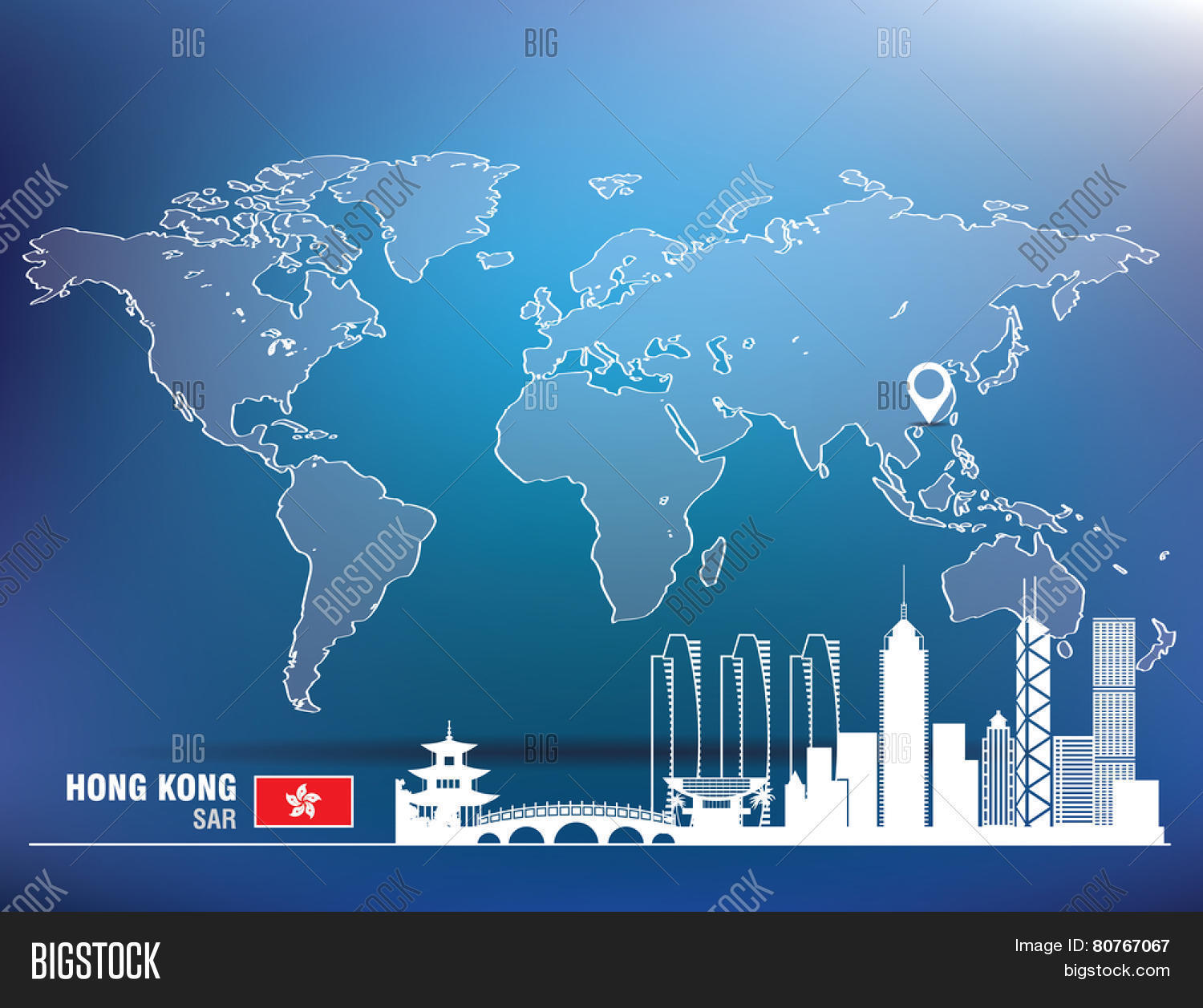 Map Pin Hong Kong Vector & Photo (Free Trial) | Bigstock