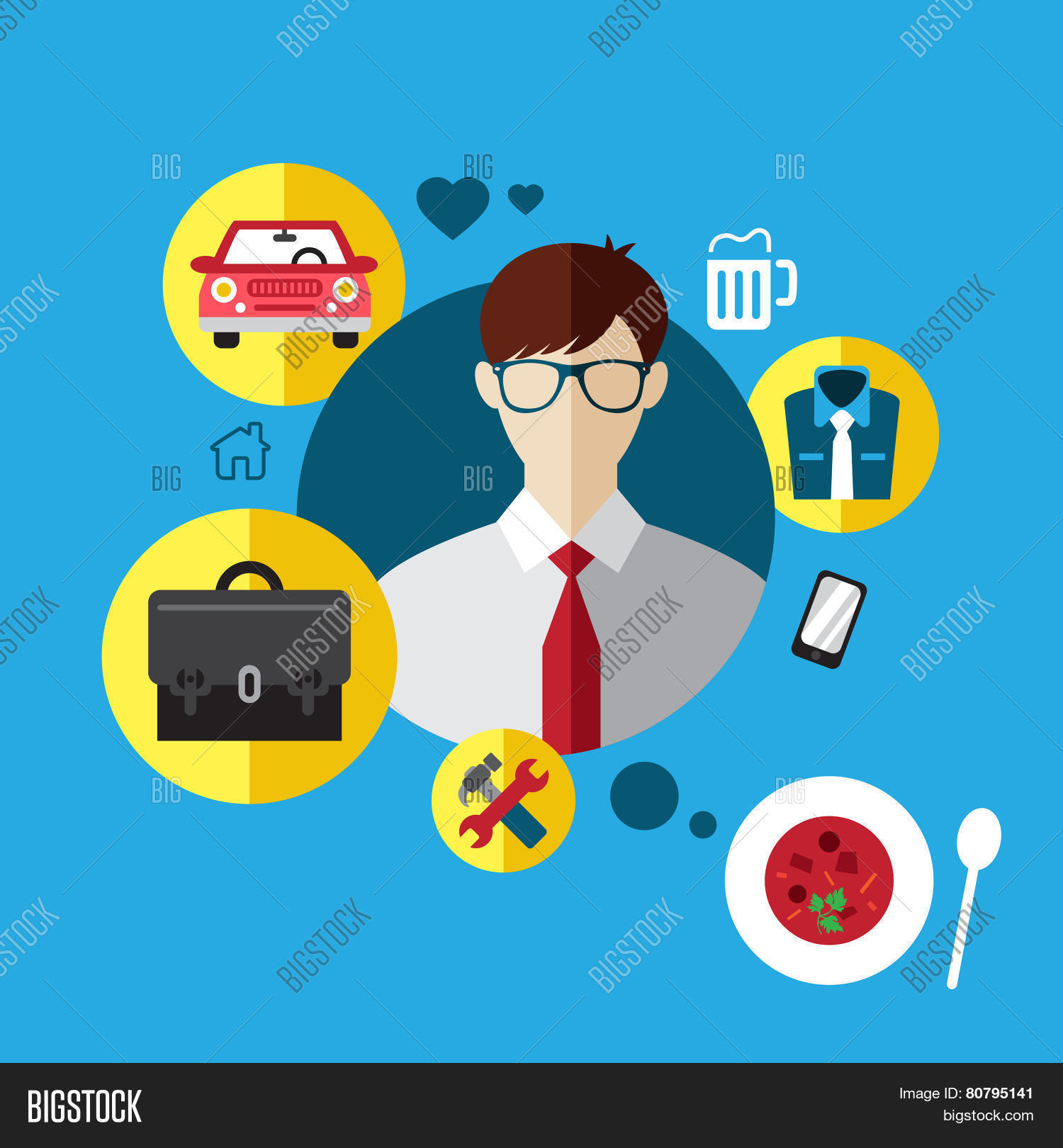 Manager Flat Icon. Vector & Photo (Free Trial) | Bigstock