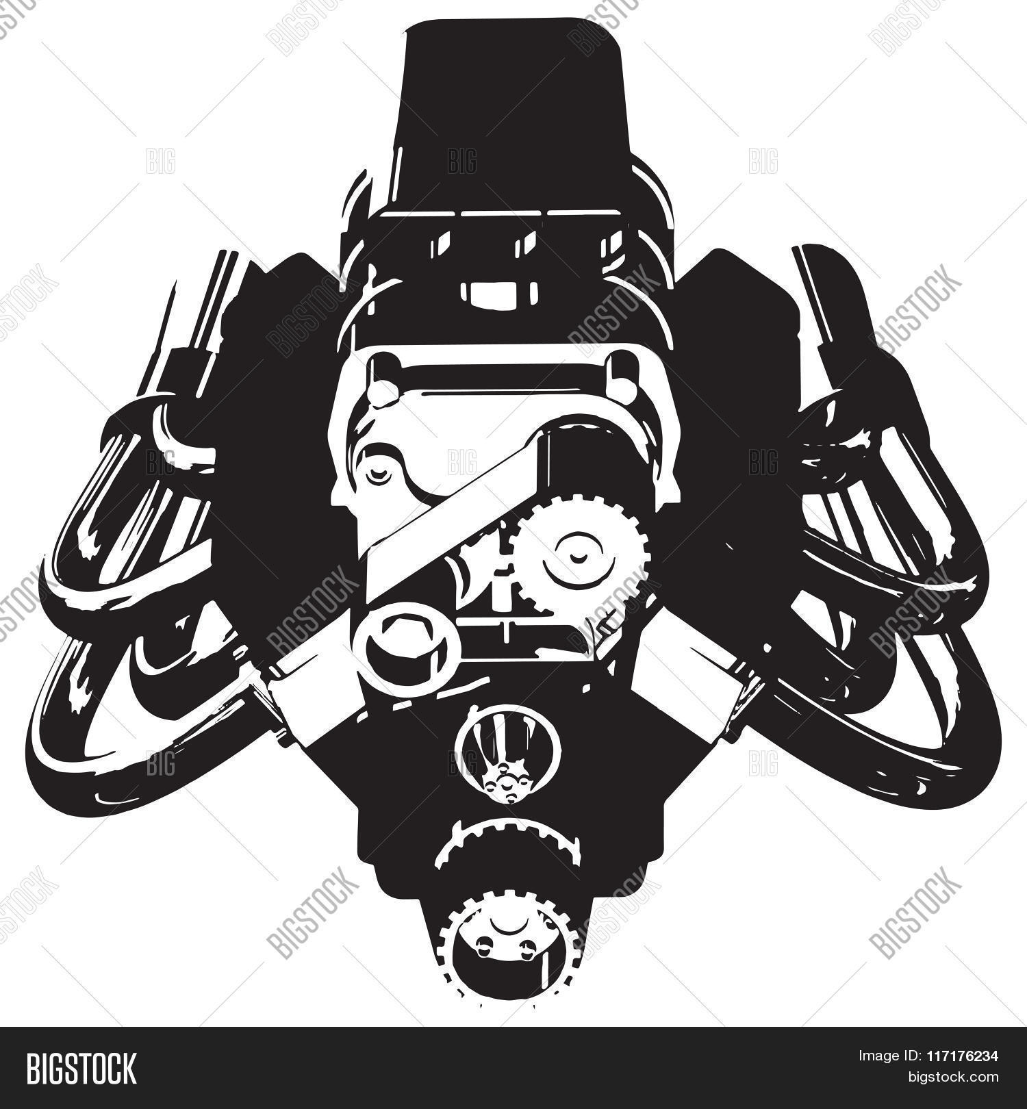 Hot Rod Engine Vector & Photo (Free Trial) | Bigstock