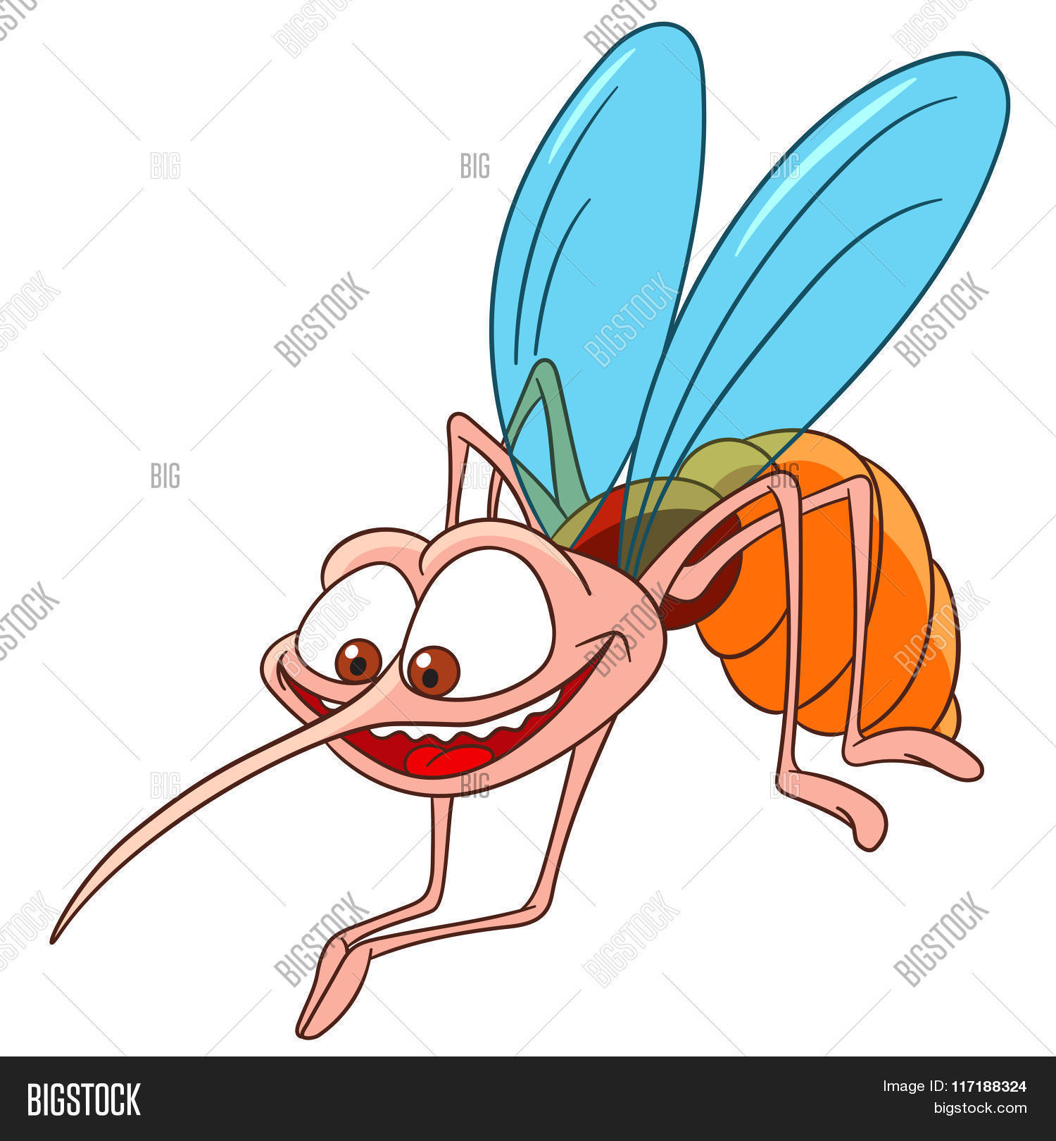 Cute Cartoon Mosquito Vector & Photo (Free Trial) | Bigstock
