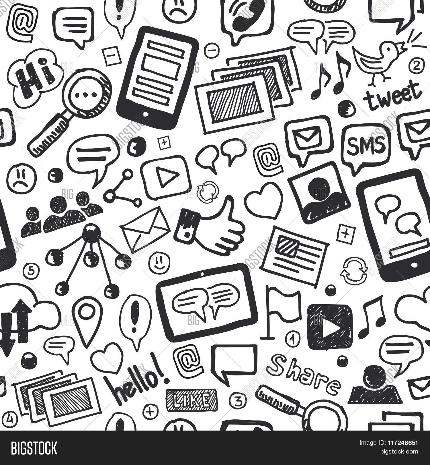 Social Media Doodles Vector & Photo (Free Trial) | Bigstock