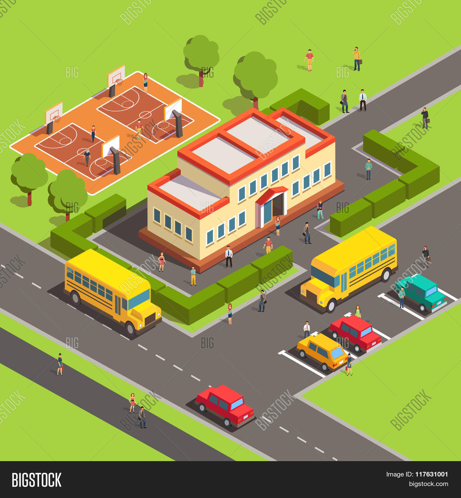 Isometric School Vector & Photo (Free Trial) | Bigstock