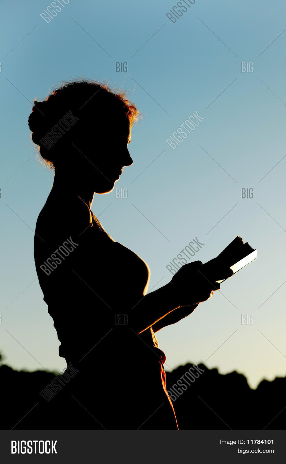 Woman Standing Reading Image & Photo (Free Trial) | Bigstock
