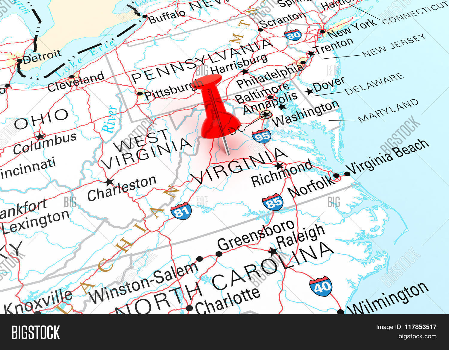 Imagen y foto Virginia Map (prueba gratis) | Bigstock