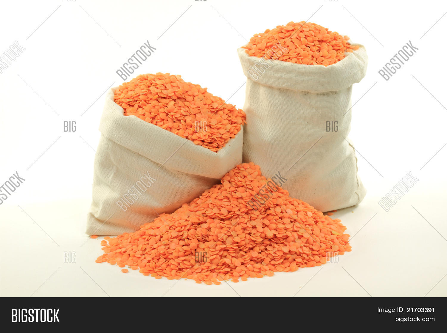 Red Lentils Bags On Image & Photo (Free Trial) | Bigstock