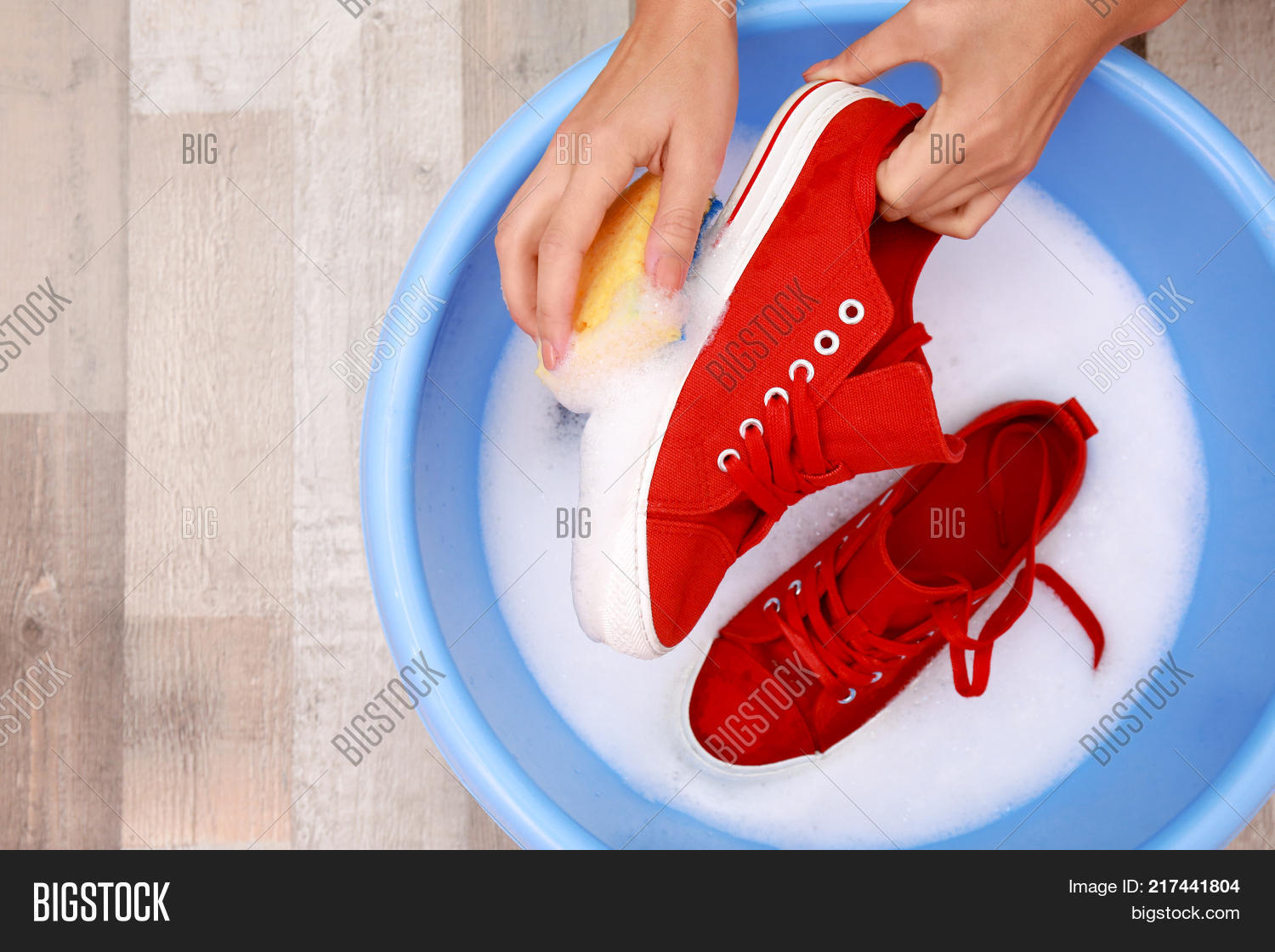 Woman Washing Sneakers Image & Photo (Free Trial) | Bigstock
