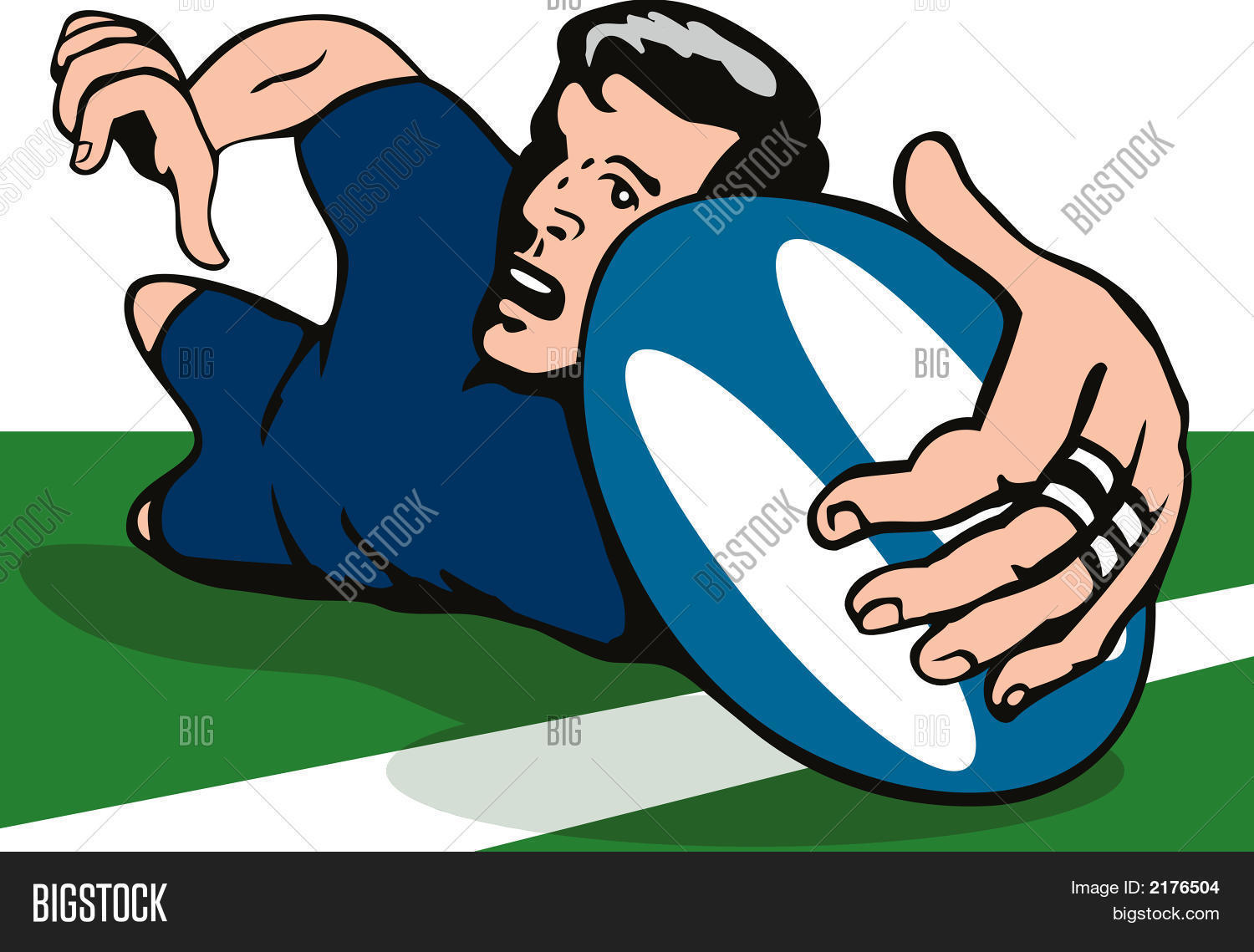 Rugby Dive Try Vector & Photo (Free Trial) | Bigstock
