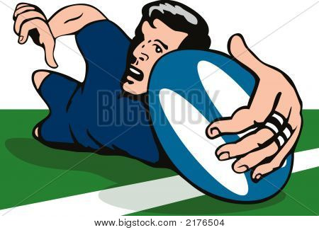 Rugby Dive Try Vector & Photo (Free Trial) | Bigstock