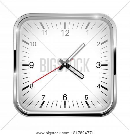 Clock. Square Shaped Vector & Photo (Free Trial) | Bigstock
