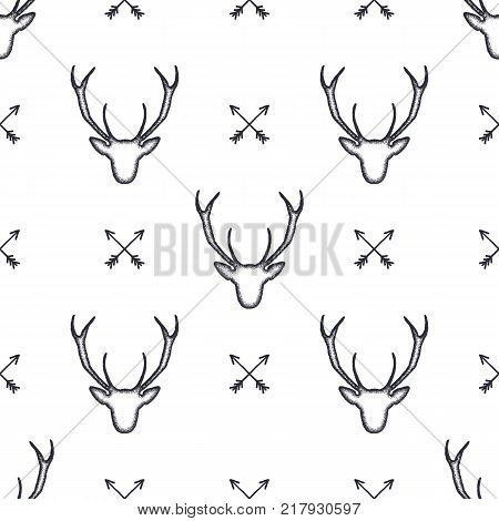Deer Head Pattern. Vector & Photo (Free Trial) | Bigstock
