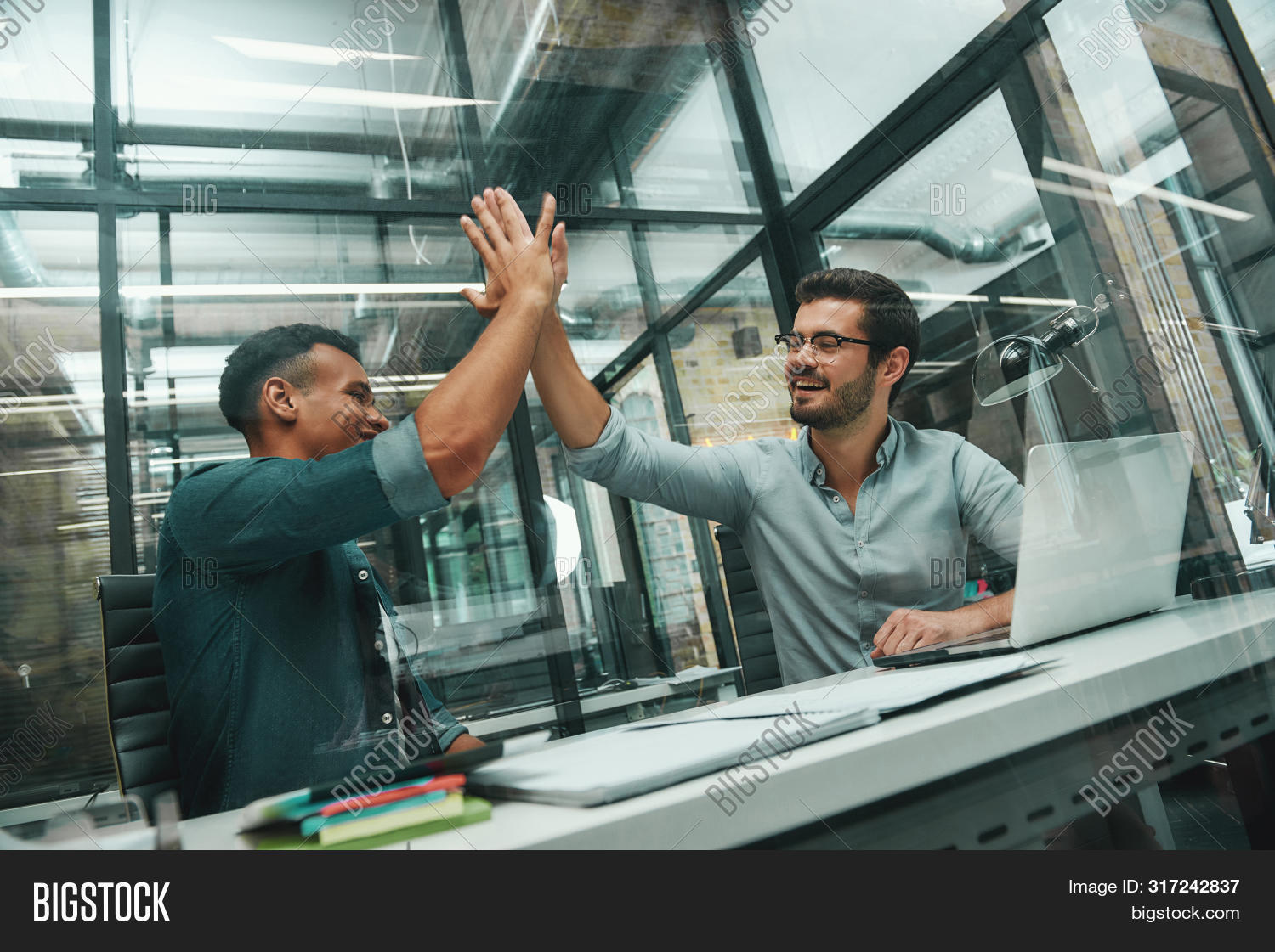 High-five Two Young Image & Photo (Free Trial) | Bigstock