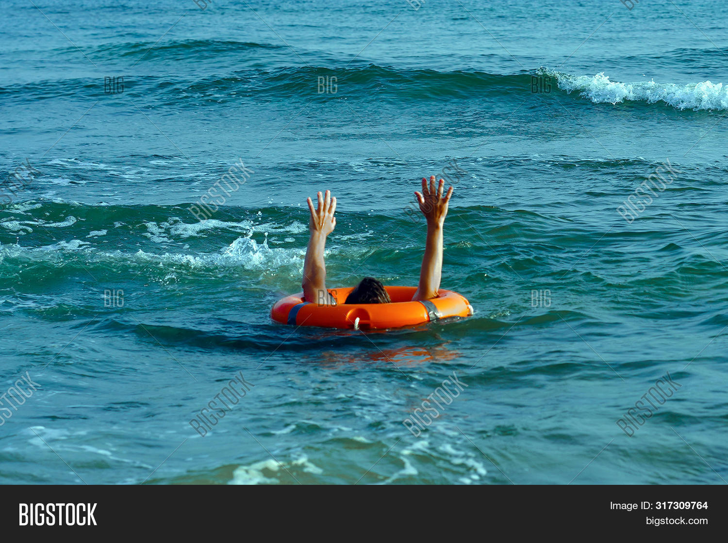 Lifebuoy Drowning Man Image & Photo (Free Trial) | Bigstock