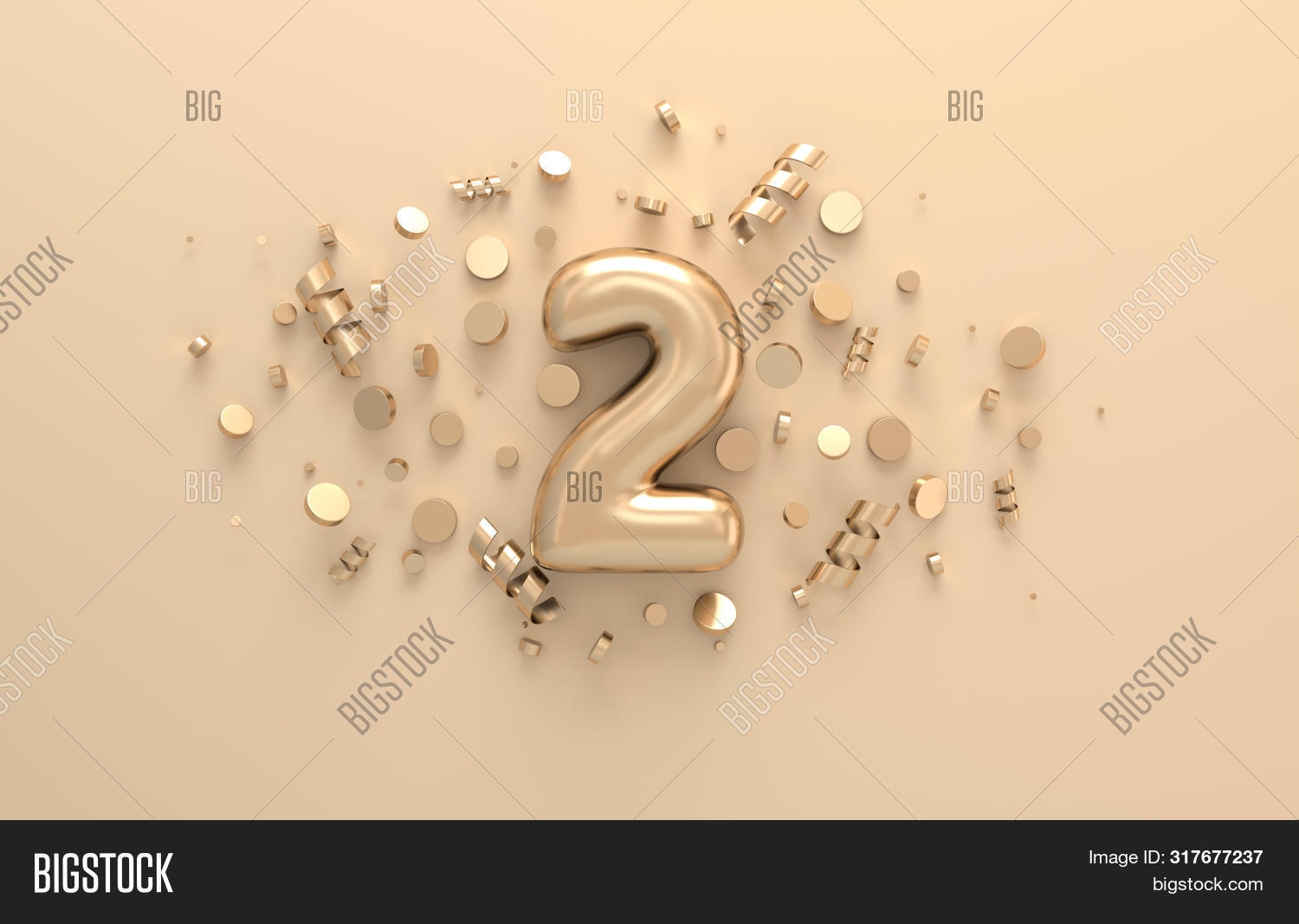 Golden 3d Number 2 Image & Photo (Free Trial) | Bigstock