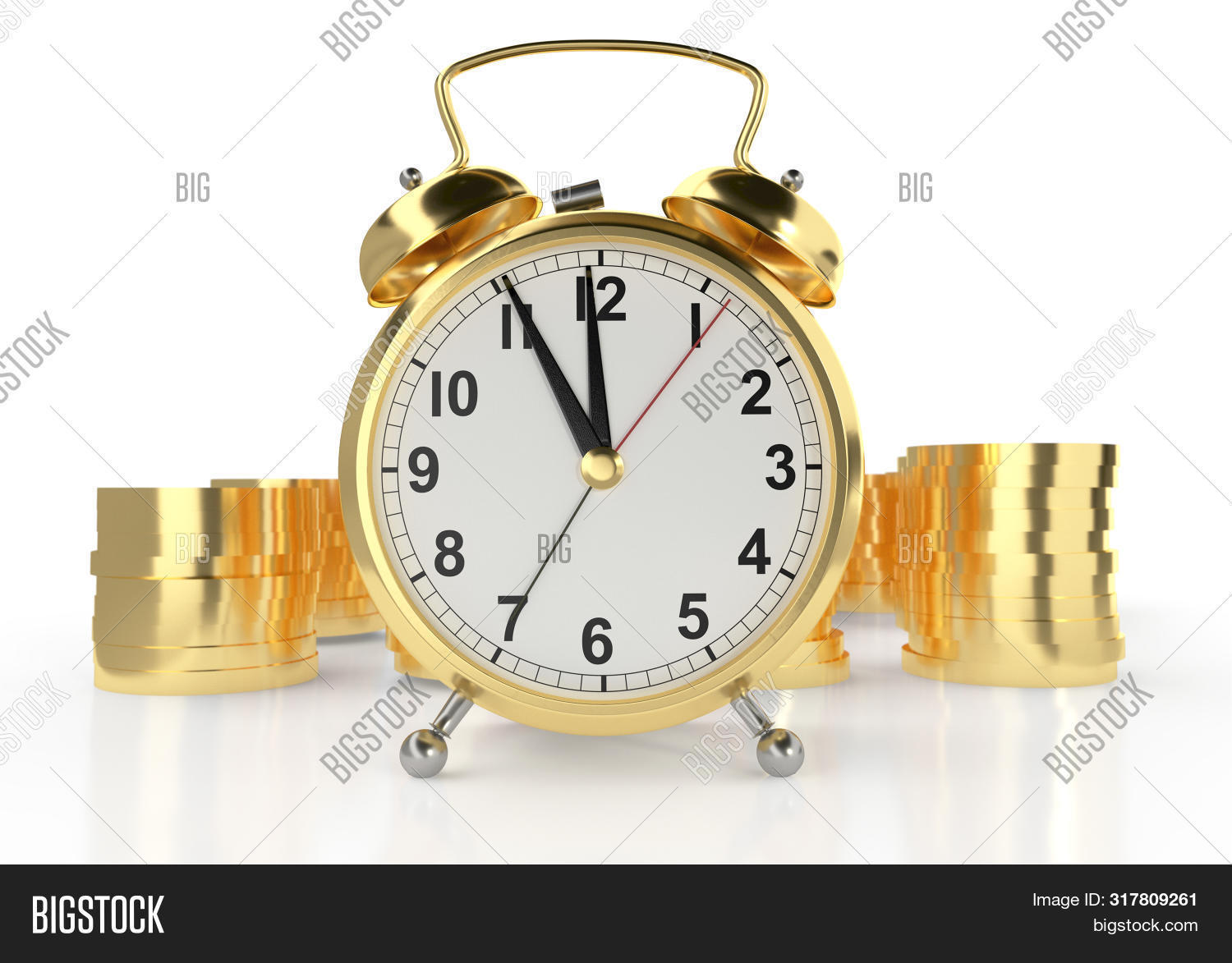 Golden Alarm Clock Image & Photo (Free Trial) | Bigstock