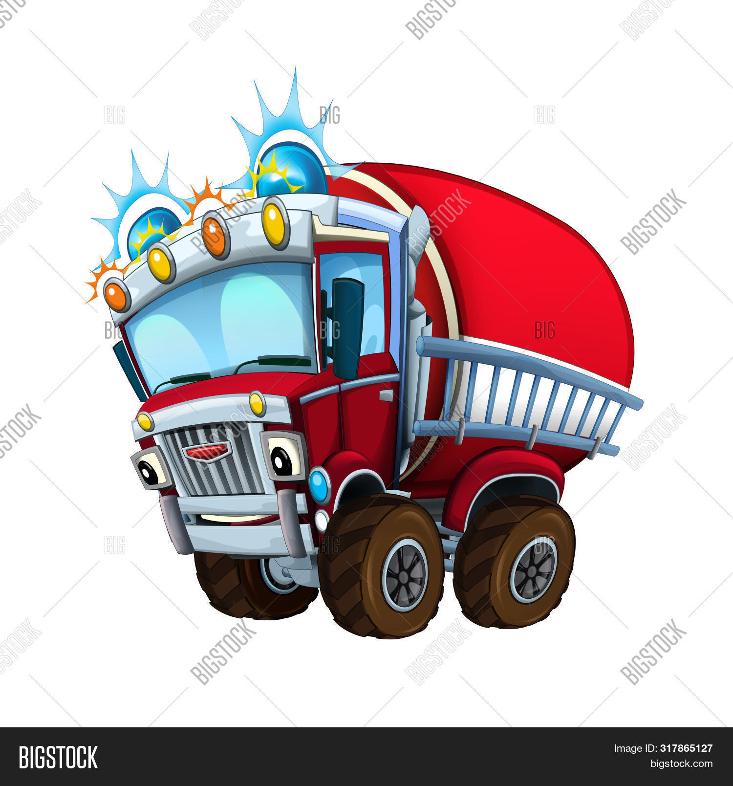 Cartoon Firetruck Image & Photo (Free Trial) | Bigstock