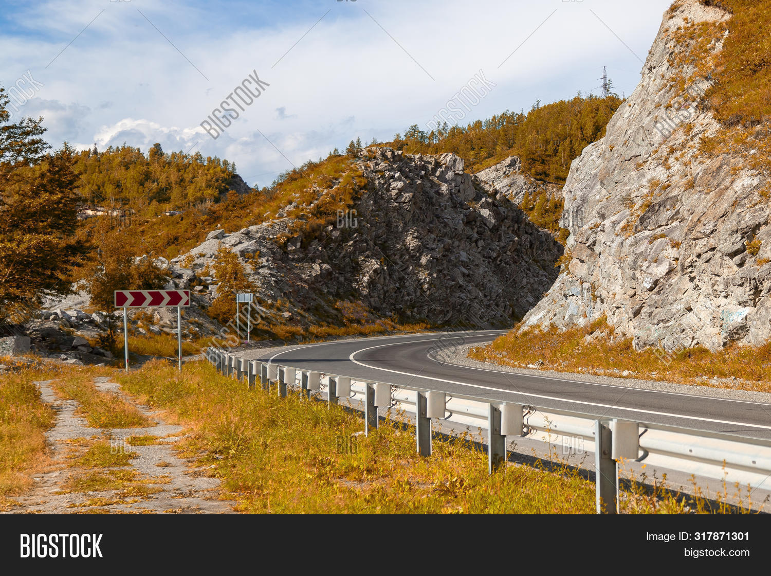 Asphalt Road Dividing Image & Photo (Free Trial) | Bigstock