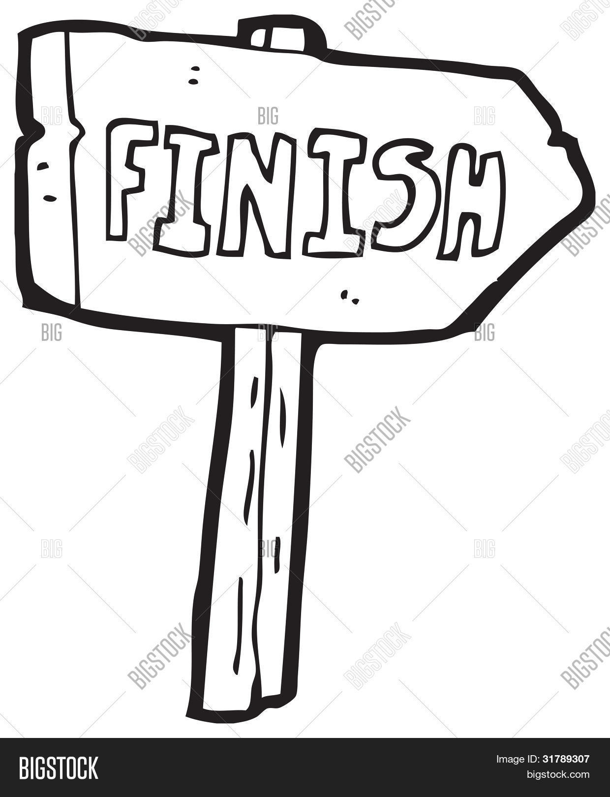 Cartoon Finish Sign Image & Photo (Free Trial) | Bigstock