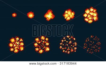 Pixel Art Explosion. Vector & Photo (Free Trial) | Bigstock