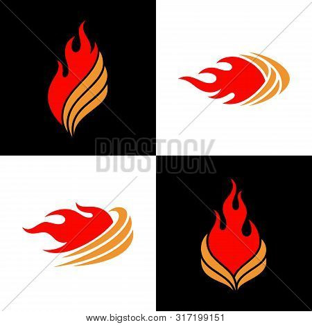 Set Fire Logo.flat Vector & Photo (Free Trial) | Bigstock