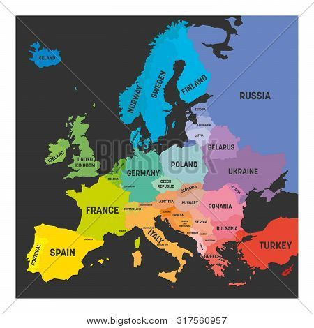 Map Europe Colors Vector & Photo (Free Trial) | Bigstock