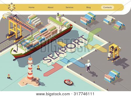 Industrial Seaport Vector & Photo (Free Trial) | Bigstock