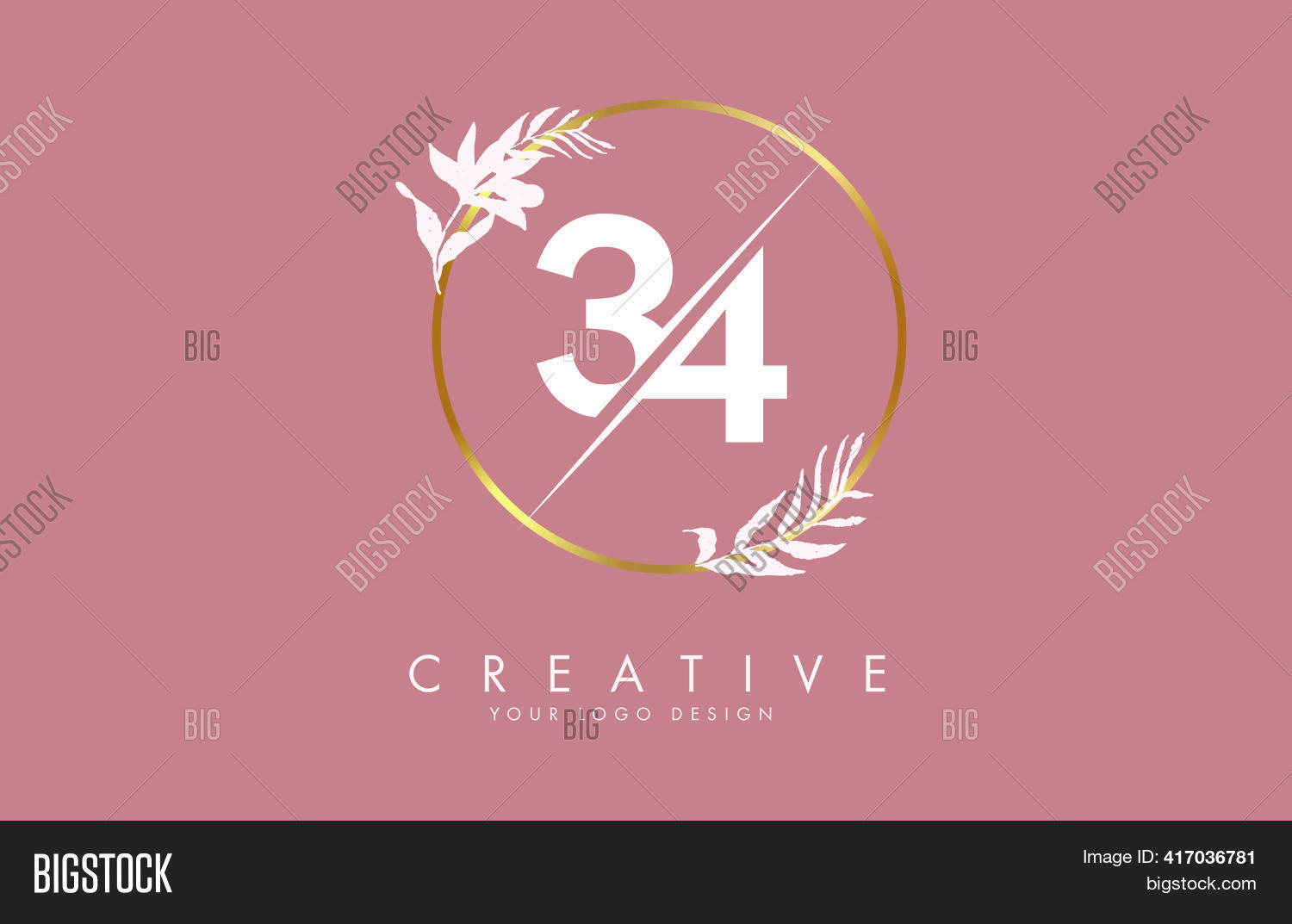Number 34 3 4 Logo Vector & Photo (Free Trial) | Bigstock