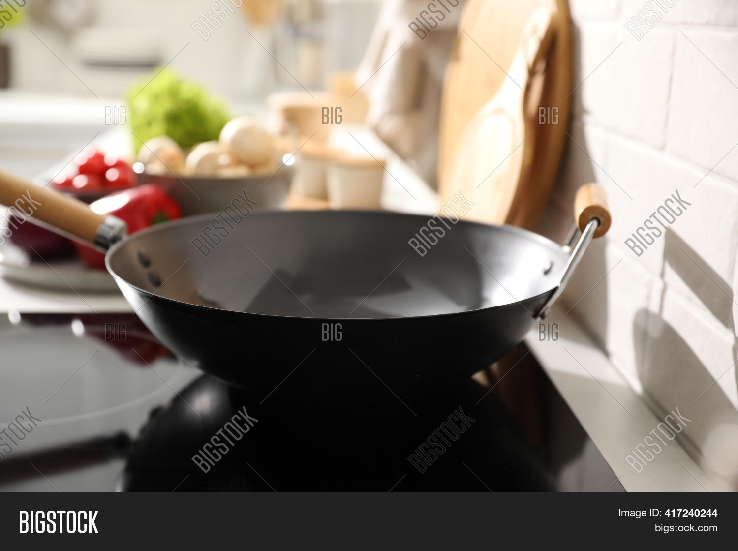 Frying Pan On Modern Image & Photo (Free Trial) | Bigstock
