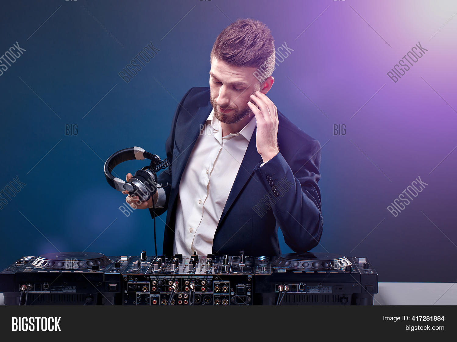 Man Dj Dark Suit Play Image & Photo (Free Trial) | Bigstock