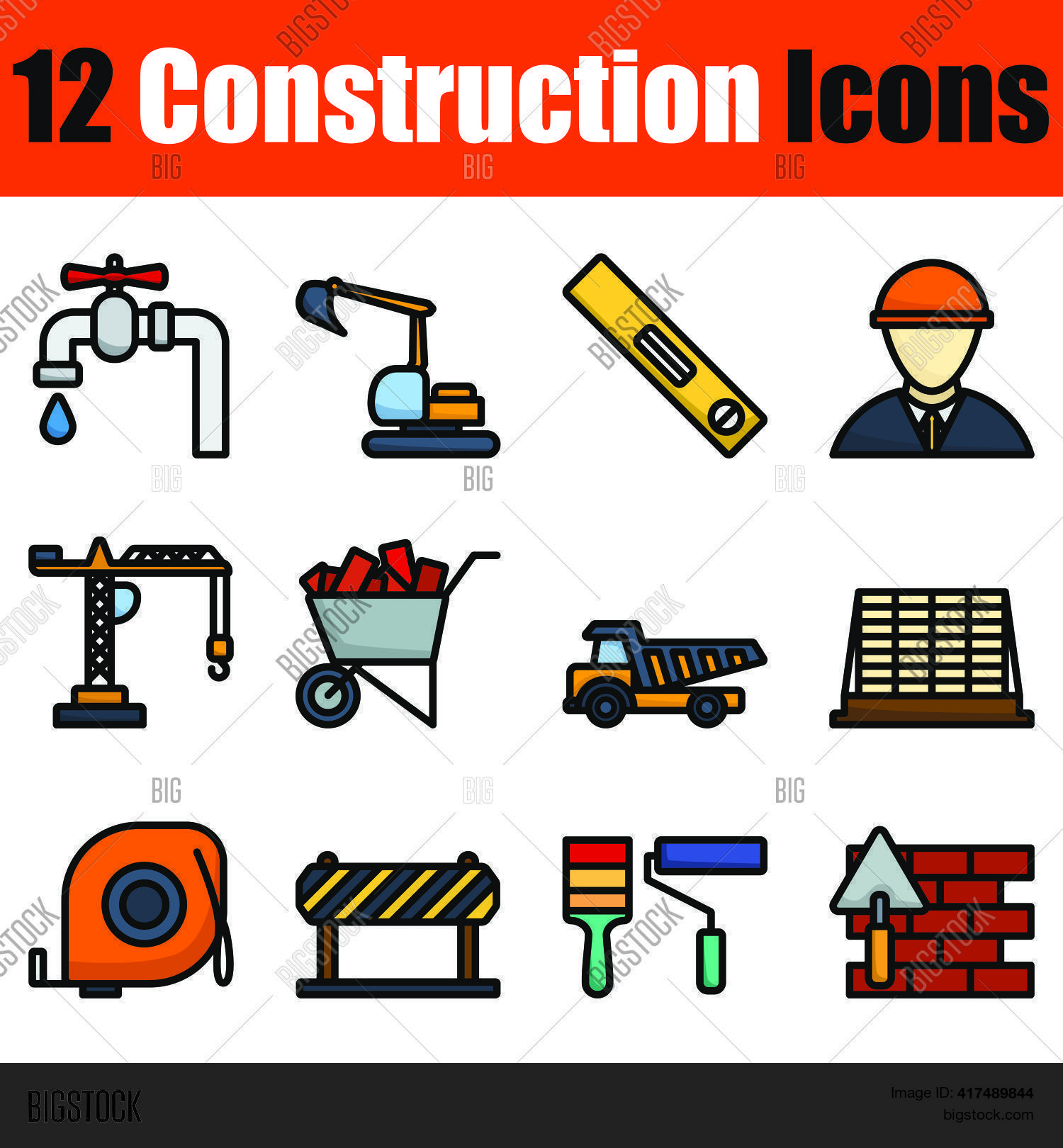 Construction Icon Set Vector & Photo (Free Trial) | Bigstock