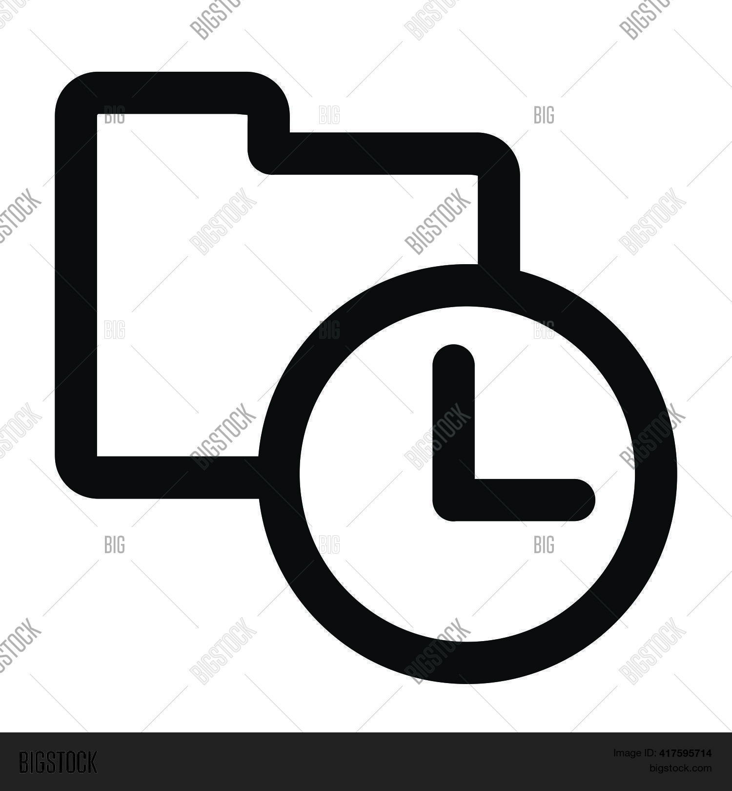 File Folder Time Icon Vector & Photo (Free Trial) | Bigstock