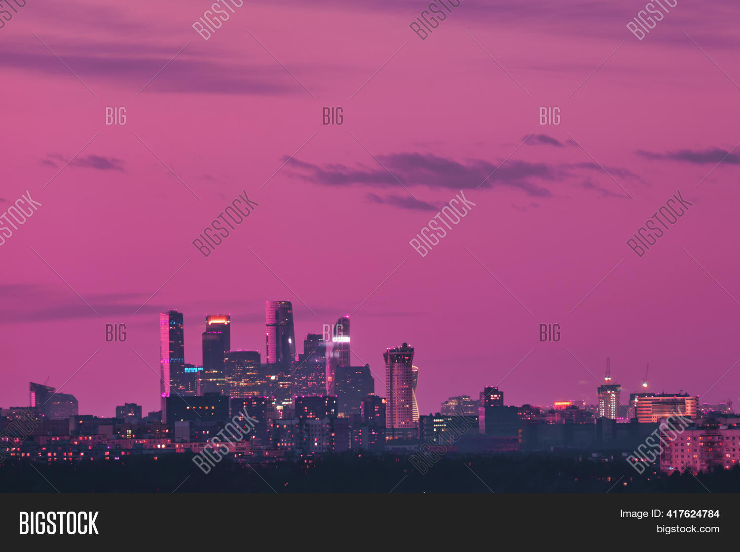 Pink Sky Over City Image & Photo (Free Trial) | Bigstock
