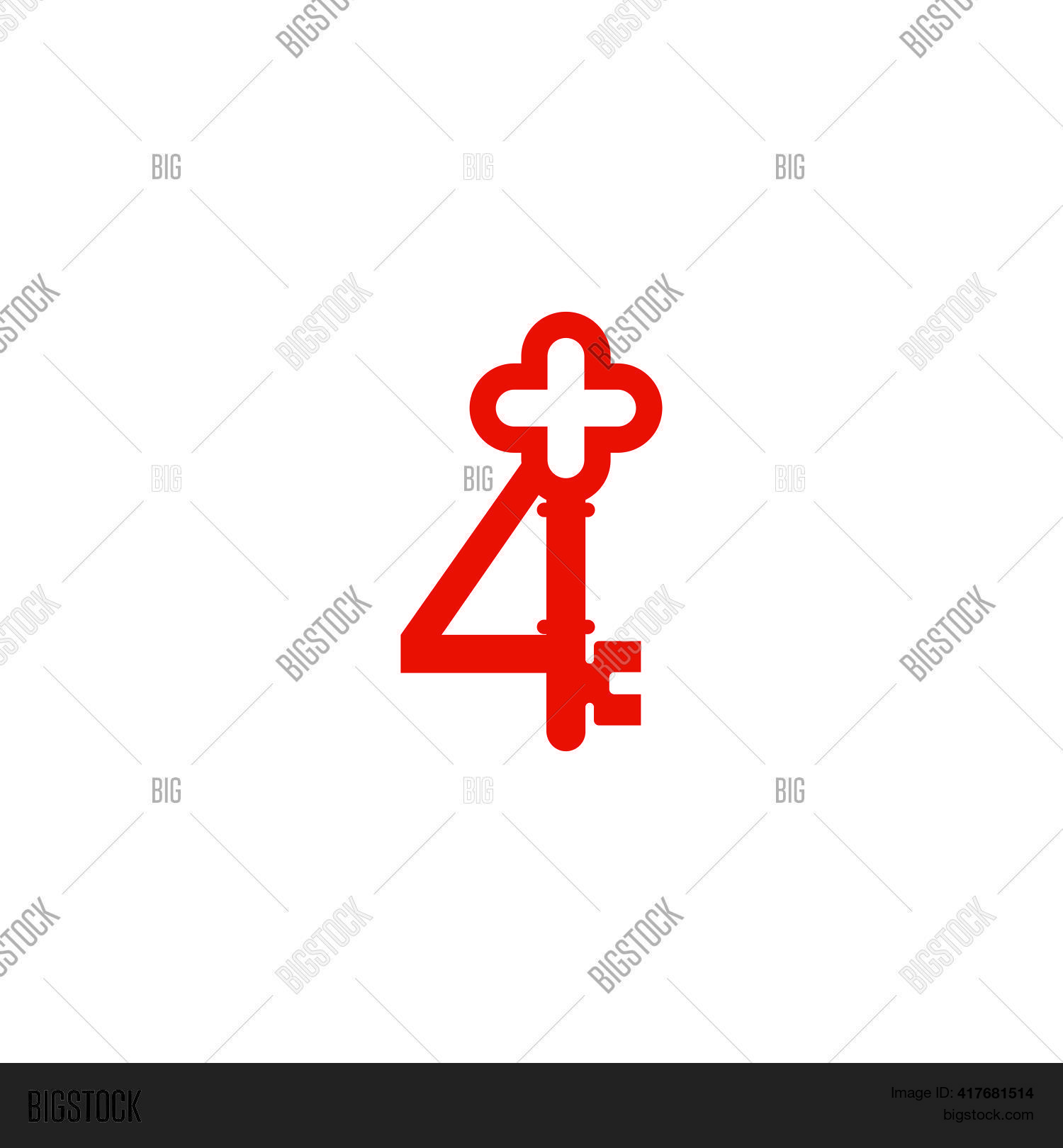 Number 4 Logo Icon Vector & Photo (Free Trial) | Bigstock
