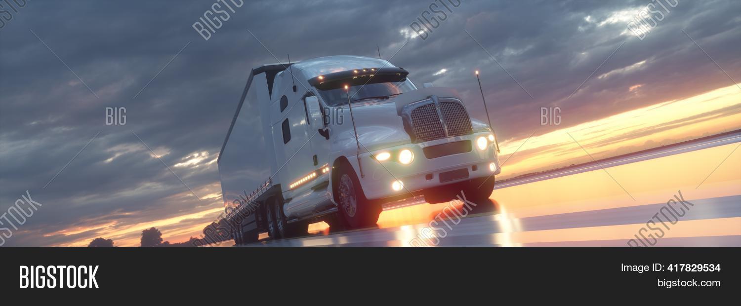 Semi Truck Motion. Image & Photo (Free Trial) | Bigstock