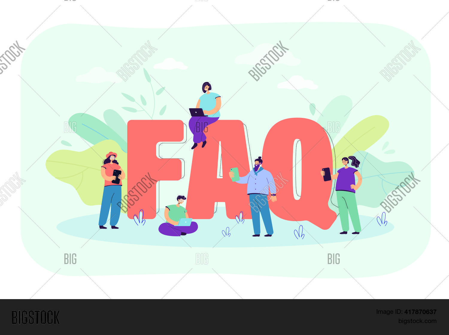 Faq Flat Vector Vector & Photo (Free Trial) | Bigstock