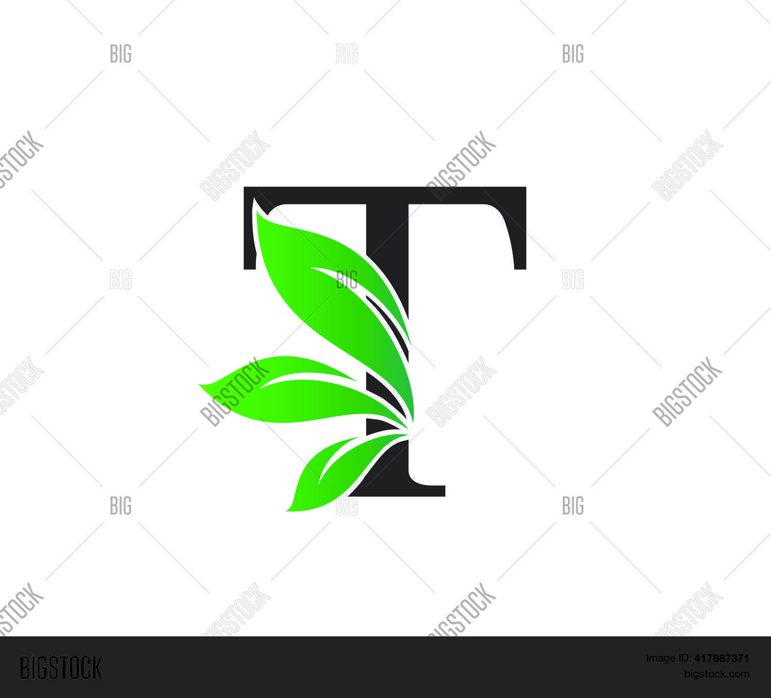 Letter T Logo Green Vector & Photo (Free Trial) | Bigstock
