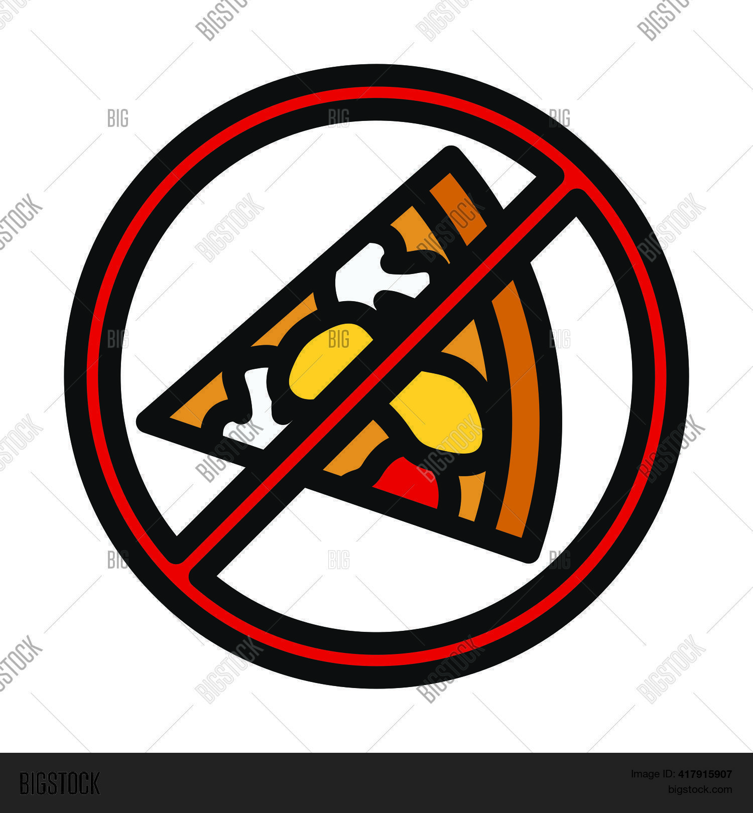 Icon Prohibited Pizza Vector & Photo (Free Trial) | Bigstock