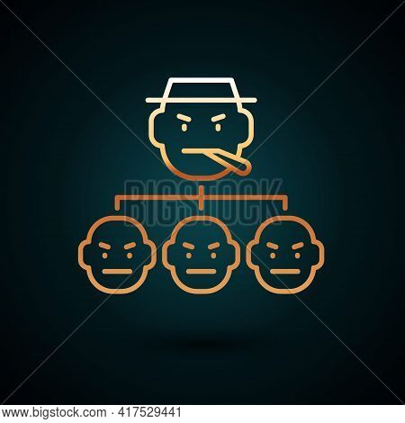 Gold Line Mafia Icon Vector & Photo (Free Trial) | Bigstock