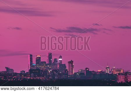 Pink Sky Over City Image & Photo (Free Trial) | Bigstock