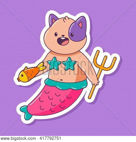 Cute Mermaid Cat Vector & Photo (Free Trial) | Bigstock