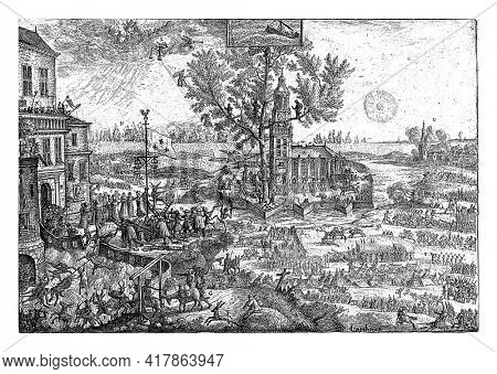 Attack on the fortress of Orange and the Church of God. Detailed ...