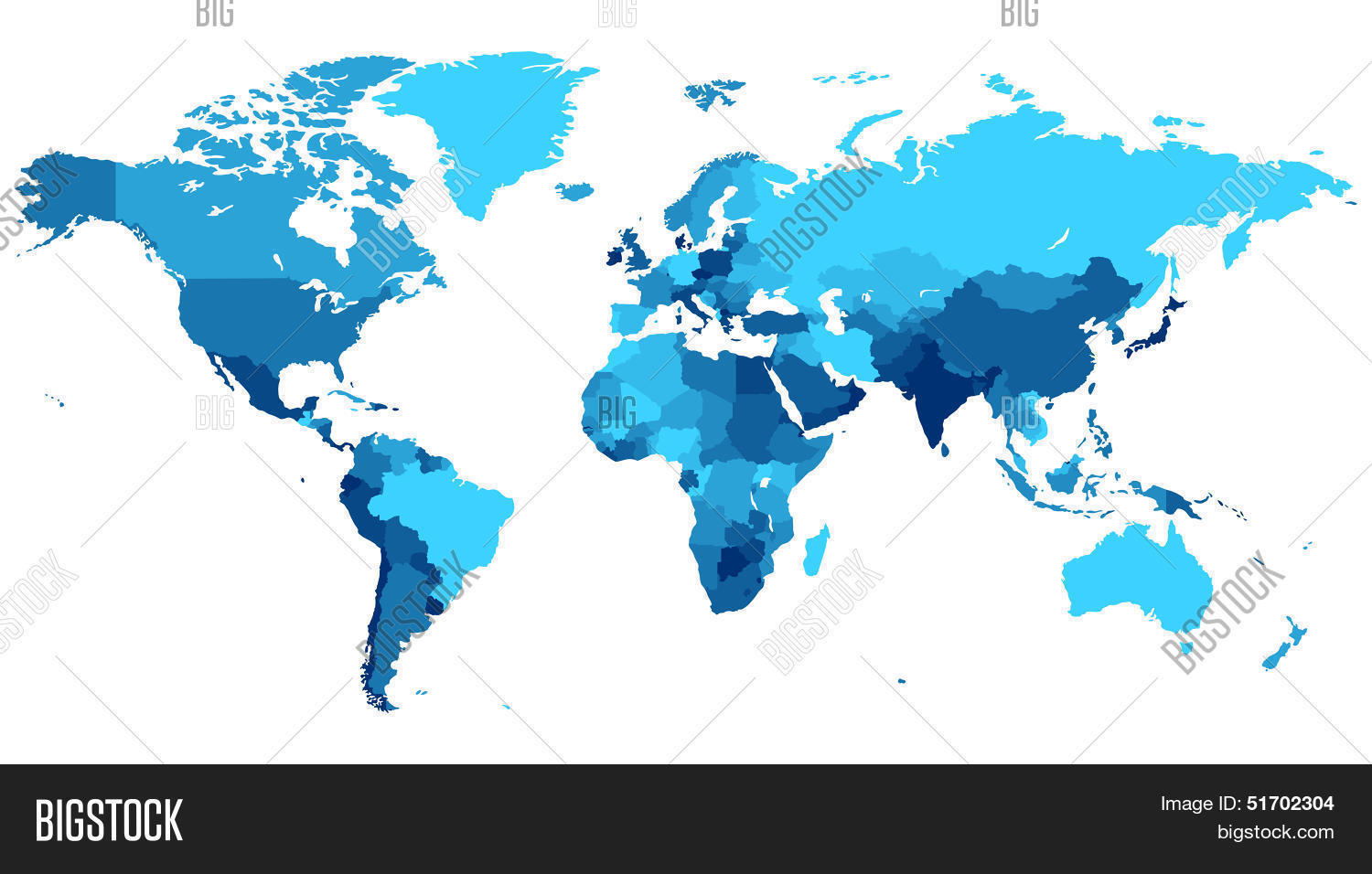 Blue World Map Vector & Photo (Free Trial) | Bigstock