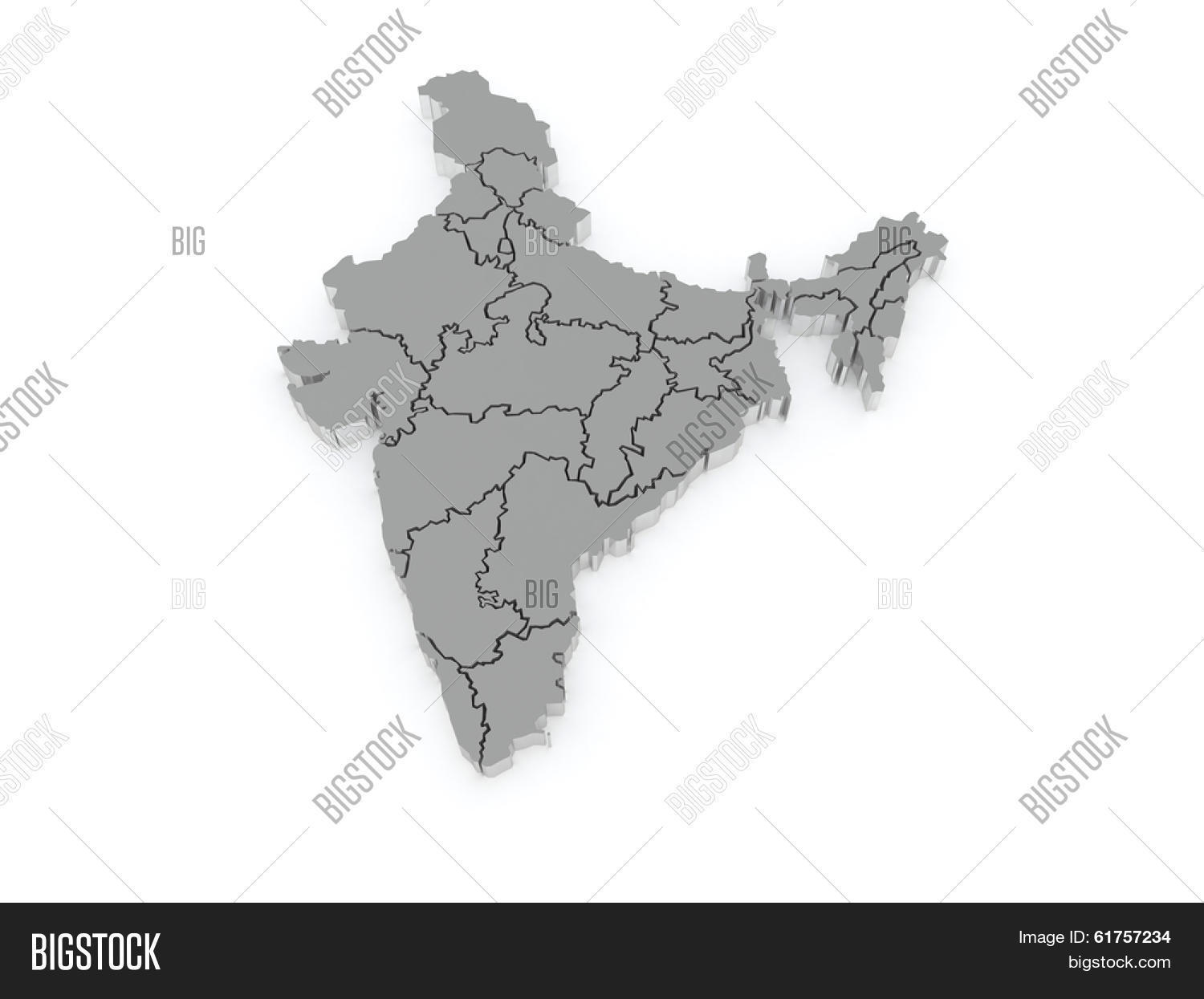 Map India. 3d Image & Photo (Free Trial) | Bigstock