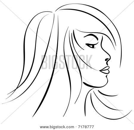 Woman Profile Line Vector & Photo (Free Trial) | Bigstock