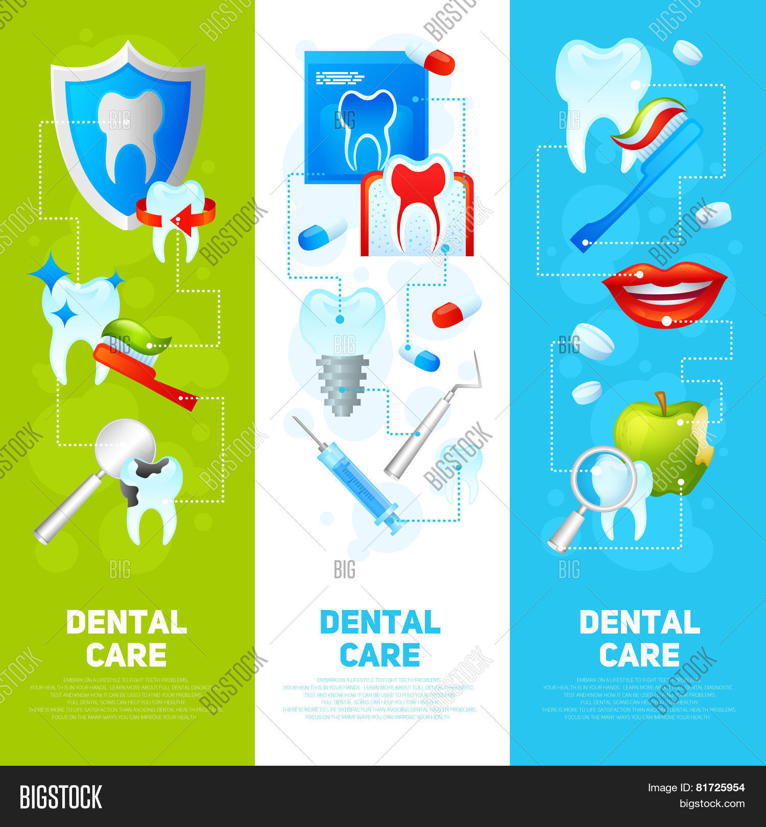Dental Banner Set Vector & Photo (Free Trial) | Bigstock