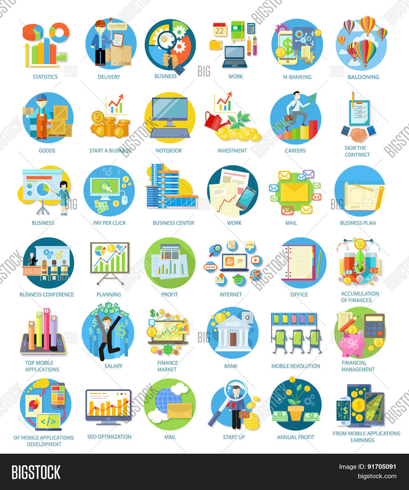 Set Busines Icons Vector & Photo (Free Trial) | Bigstock