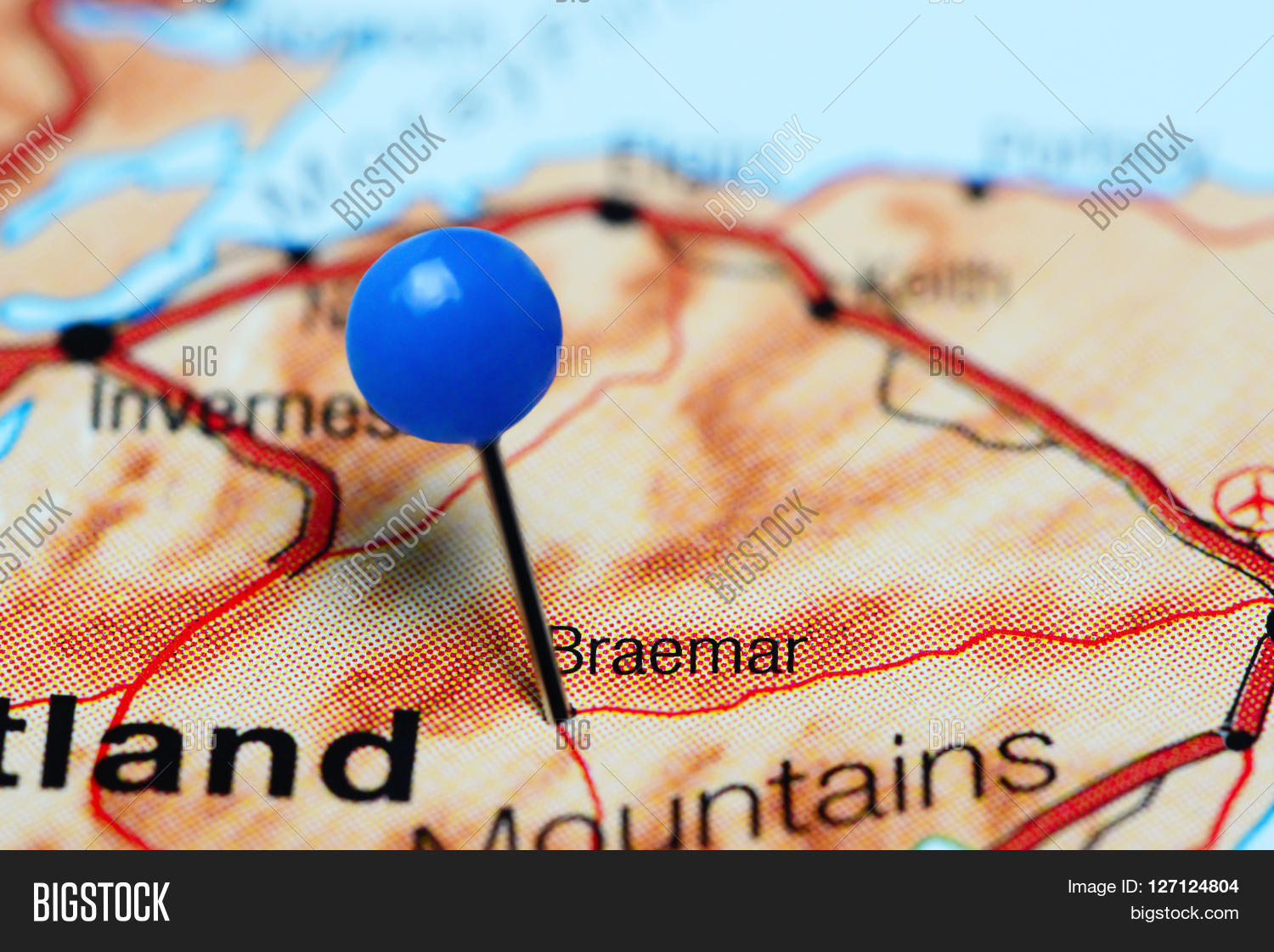 Braemar Pinned On Map Image & Photo (Free Trial) | Bigstock