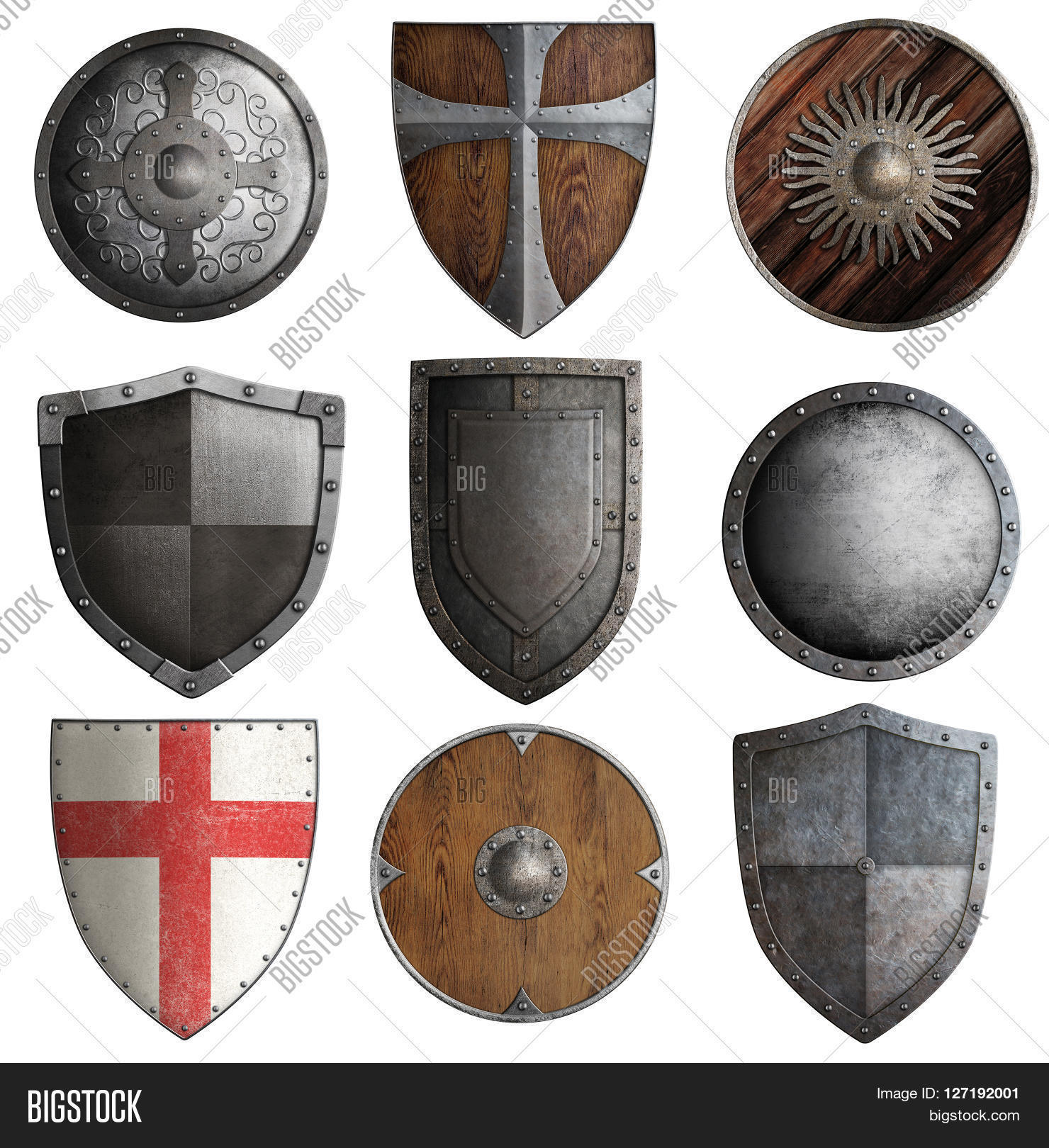 Various Knight Shields Image & Photo (Free Trial) | Bigstock