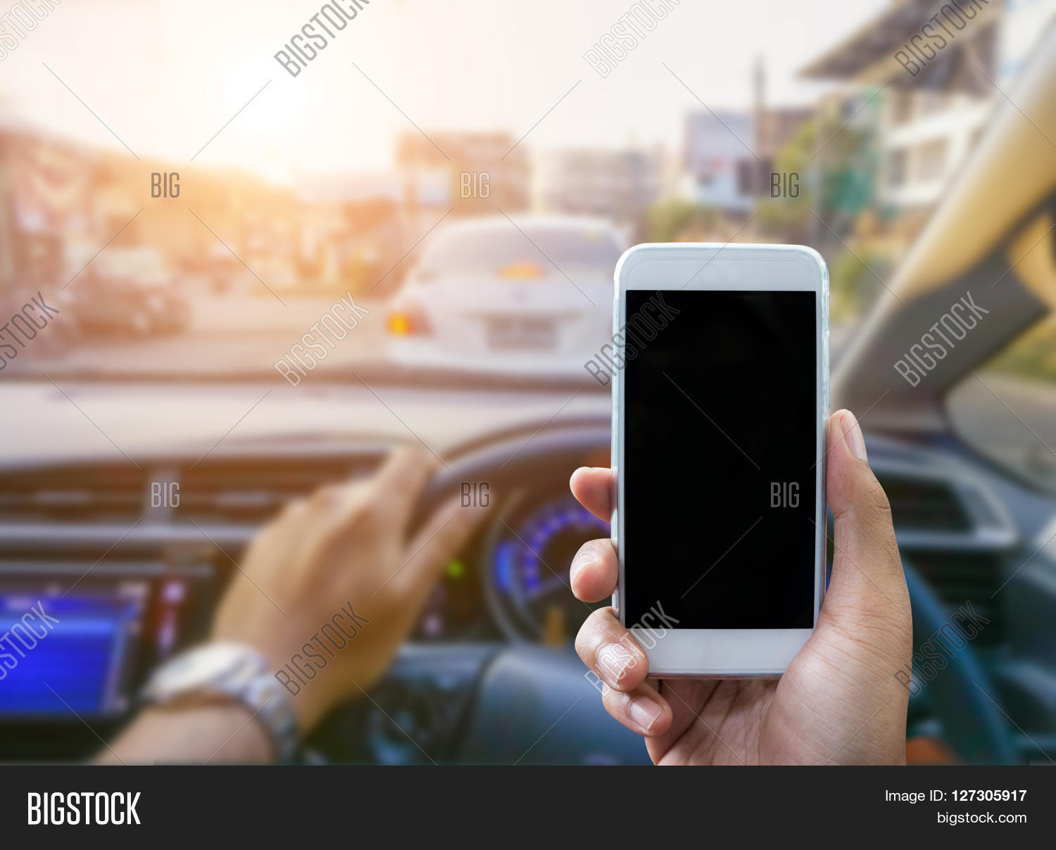 Using Smartphone While Image & Photo (Free Trial) | Bigstock